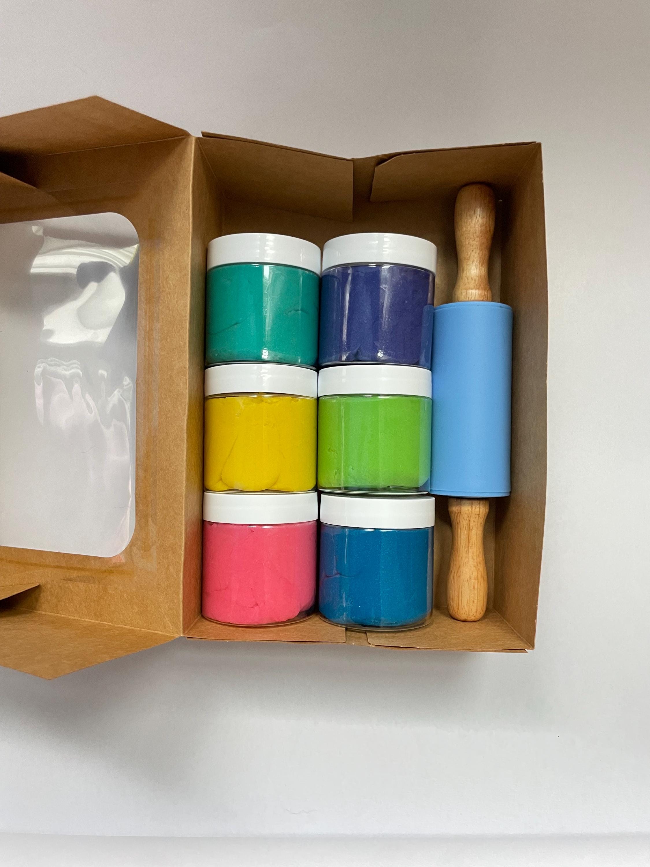 Just the Dough Playdough Jar Set With Rolling Pin, Plain Playdough ...