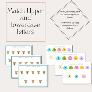 Alphabet and Number Matching Printable, Upper and Lower Case Letters ...