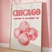Trendy Chicago Print, Red Chicago Poster, Chicago Bar Cart Decor, Disco ...