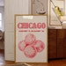 Trendy Chicago Print, Red Chicago Poster, Chicago Bar Cart Decor, Disco ...