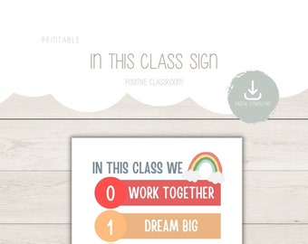 Printable, in This Class, Classroom Decor, Homeschool Decor ...