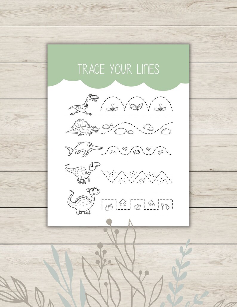 Dino Tracing, Printable, Toddler, Preschool, at Home, Homeschool, Prek ...
