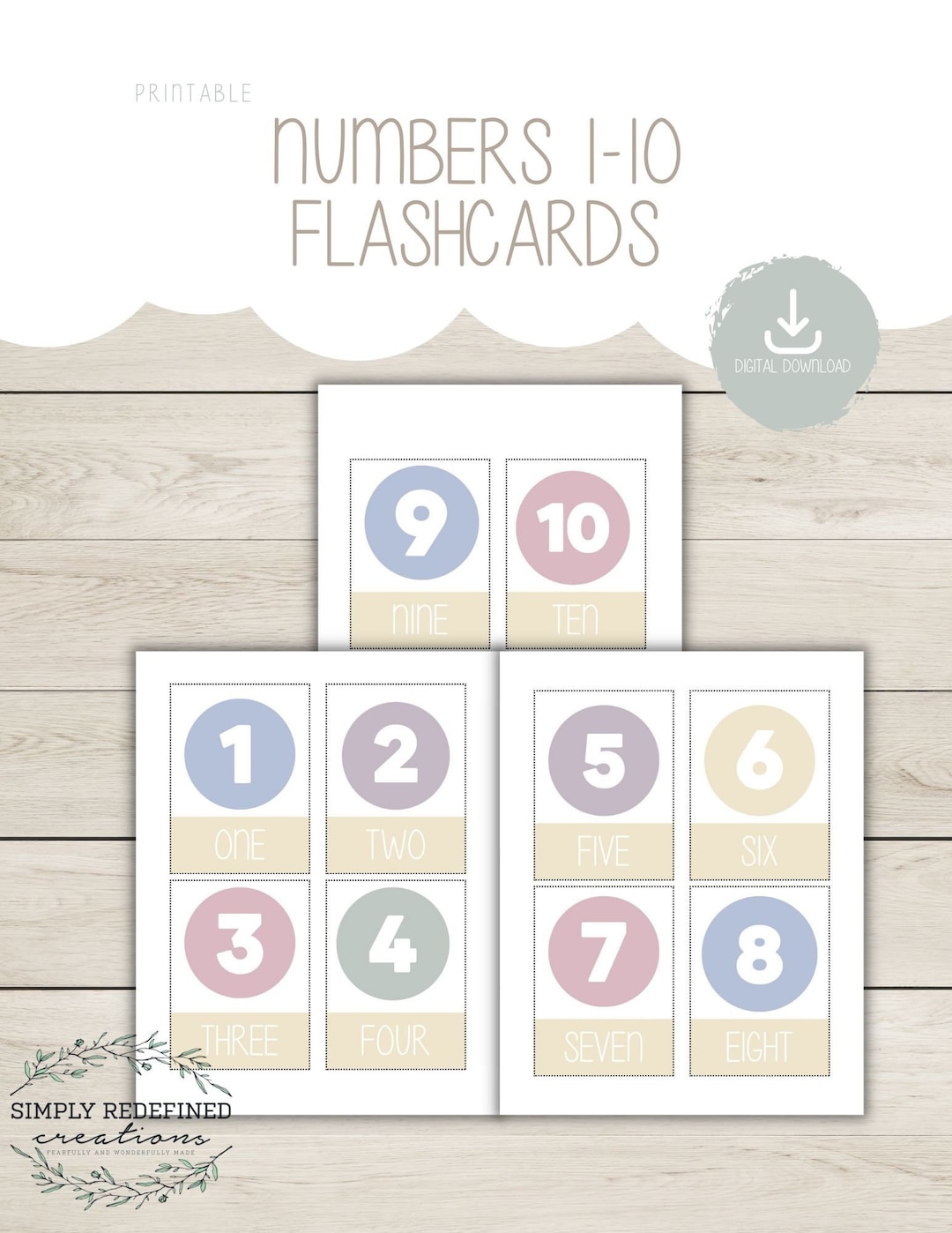 Printable, 1-10, Flashcards, Get Ready for Kindergarten, Preschool ...