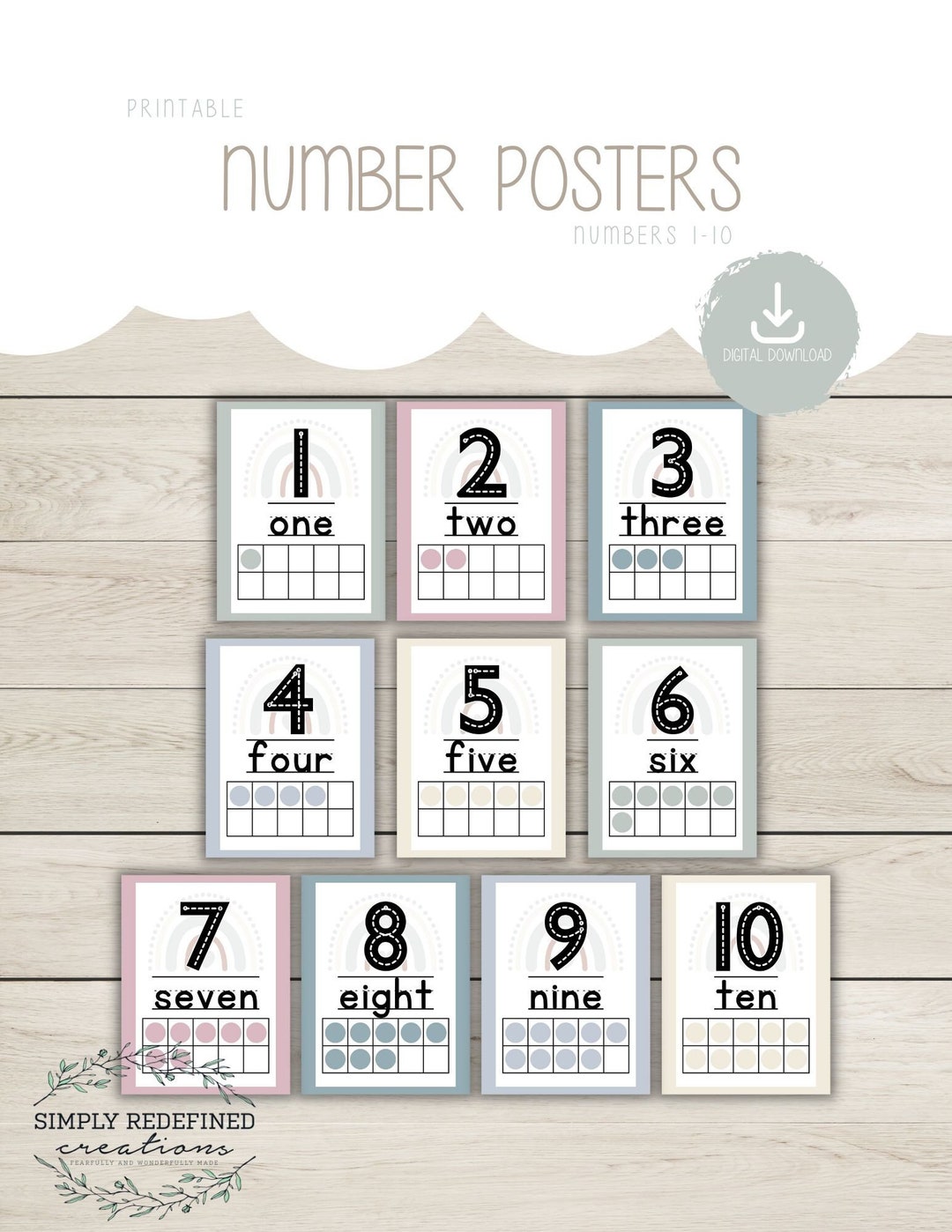 Printable, 1-20 Numbers, Classroom Decor, Homeschool Decor ...