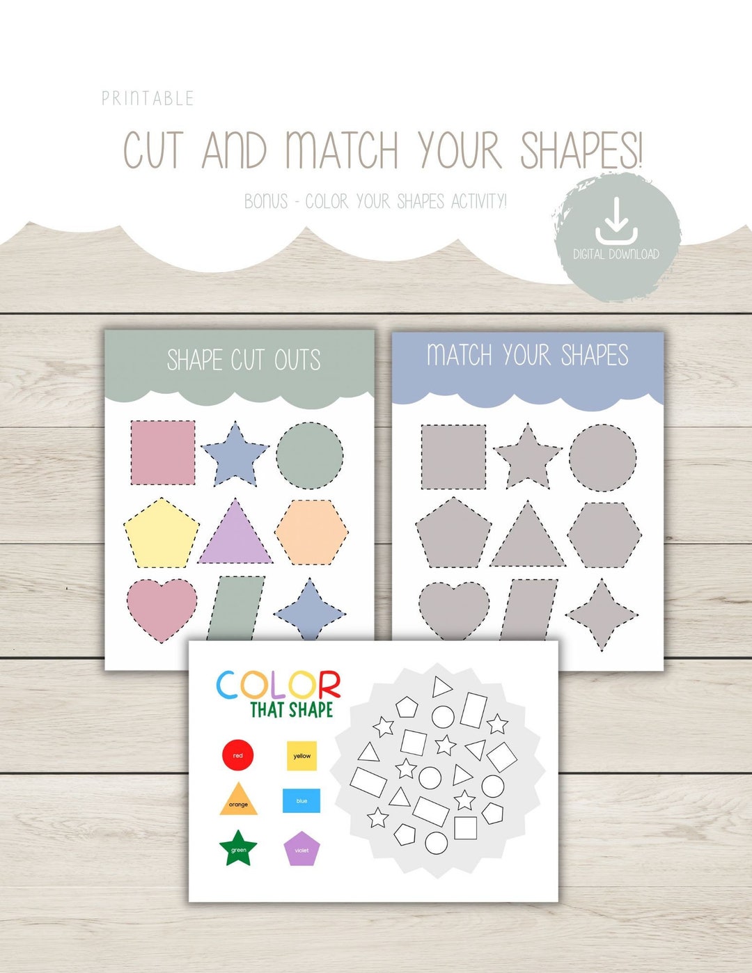 Printable, Shapes, Preschool, Toddler, at Home, Homeschool, Pre K ...