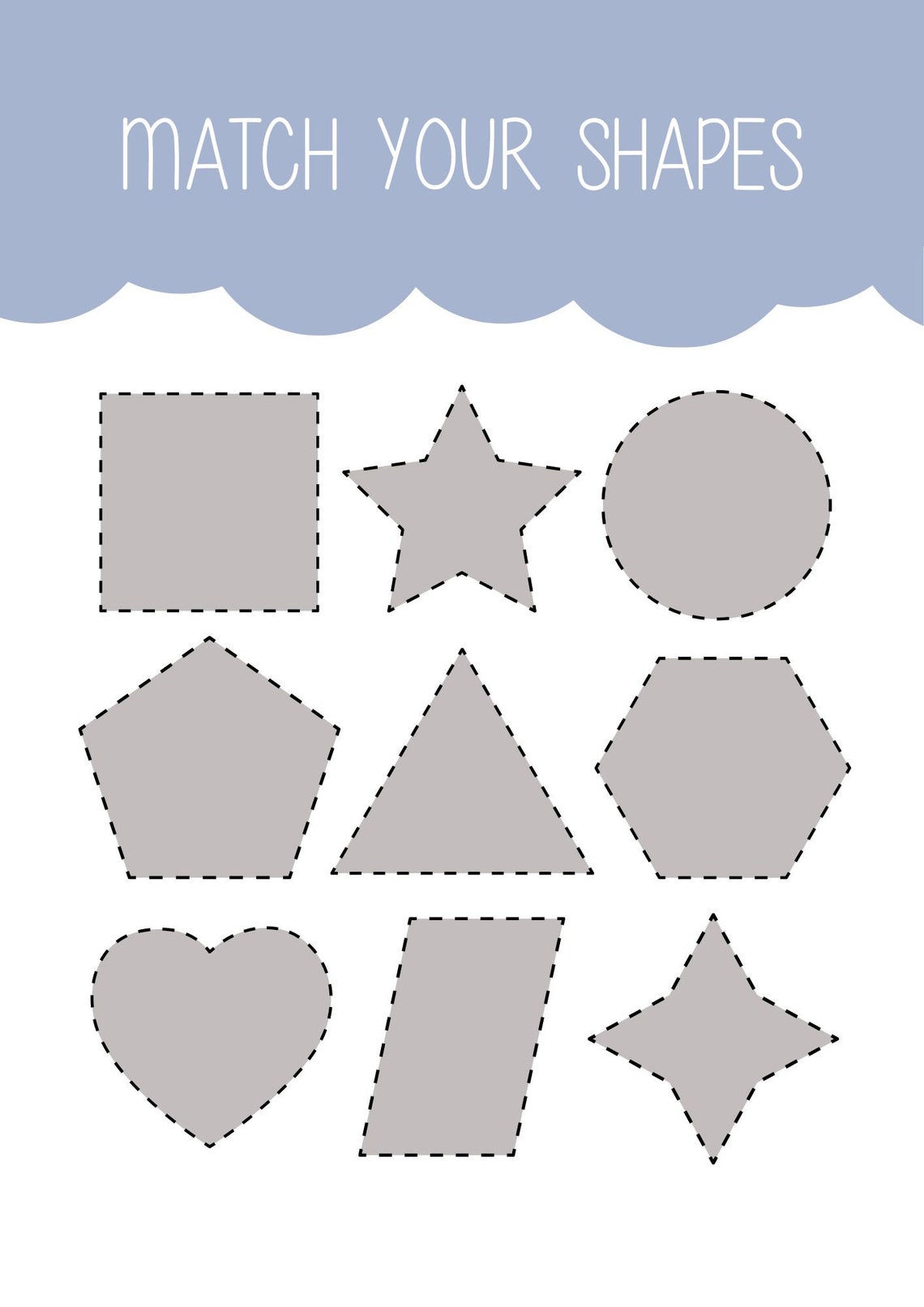 Printable Shapes Preschool Toddler at Home Homeschool - Etsy