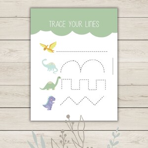 Dino Tracing, Printable, Toddler, Preschool, at Home, Homeschool, Prek ...