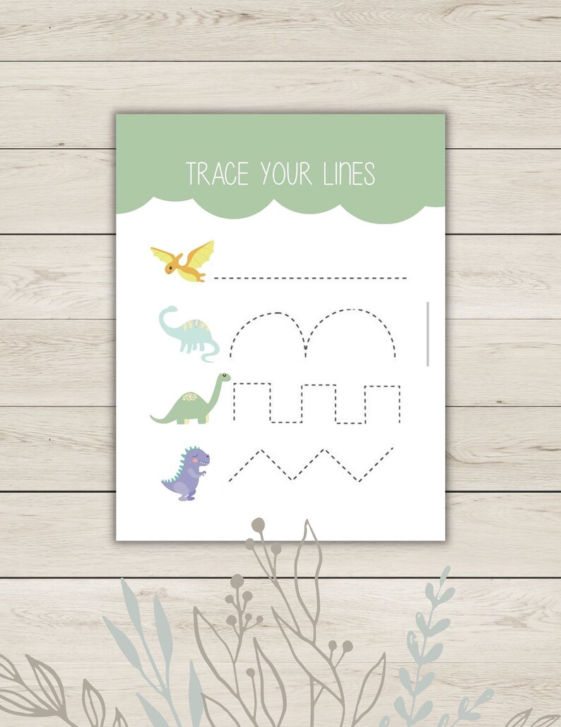 Dino Tracing, Printable, Toddler, Preschool, at Home, Homeschool, Prek ...