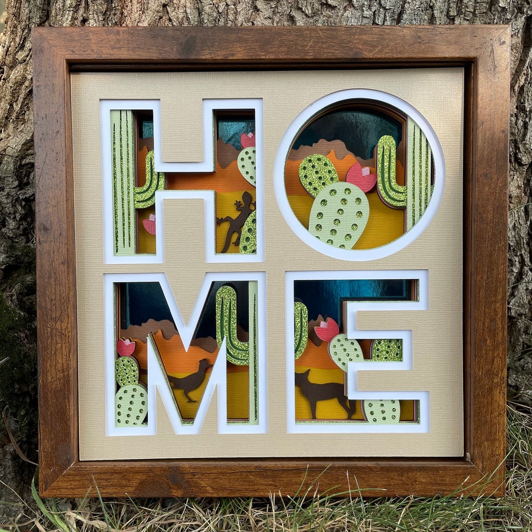 9"x 9" 3D Desert HOME Shadow Box/picture - Etsy
