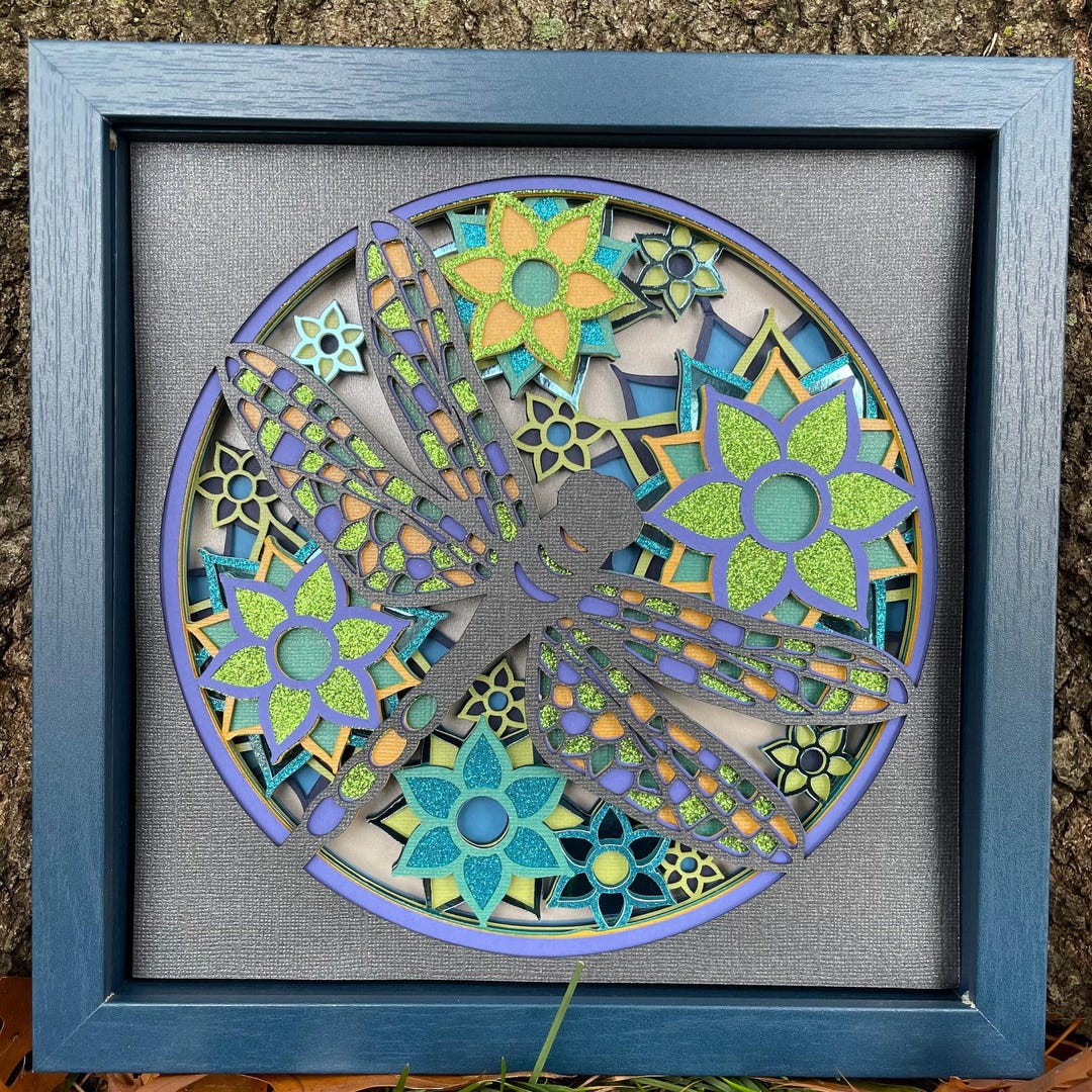 9"x 9" 3D Dragonfly Shadow Box/picture - Etsy