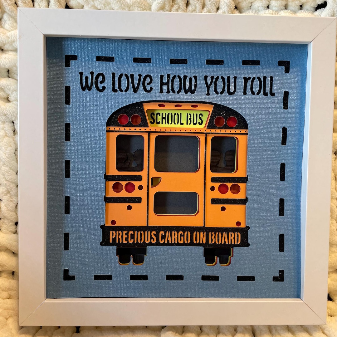 8"x 8" 3D School Bus Shadow Box/picture - Etsy