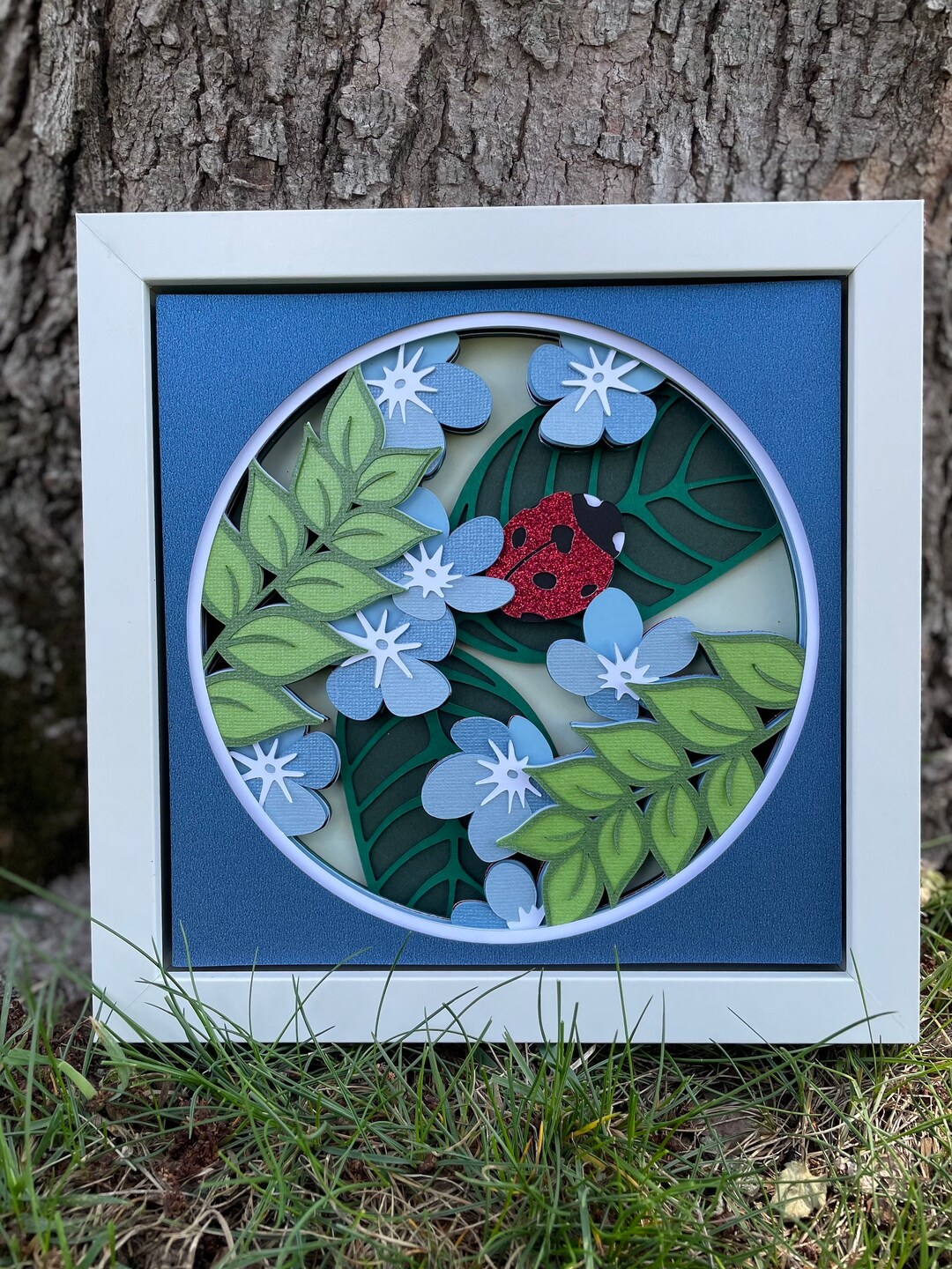8"x 8" 3D Ladybug Shadow Box/picture - Etsy