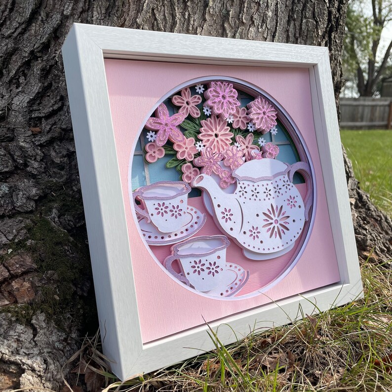 9"x 9" 3D Tea Party Shadow Box/picture - Etsy