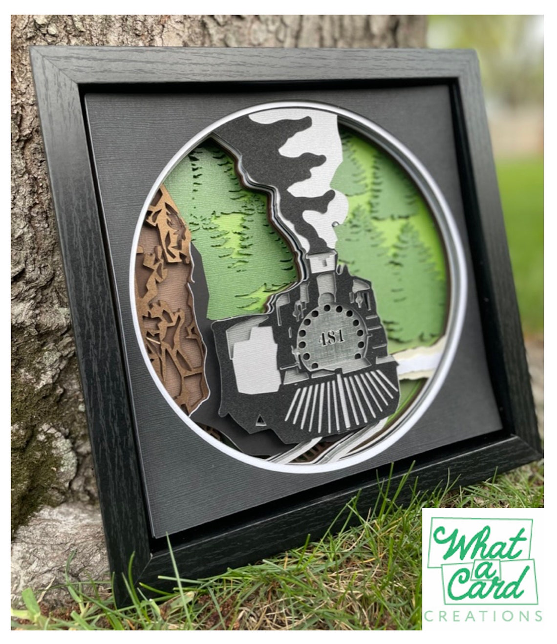 9"x 9" 3D Steam Engine Train Shadow Box/picture - Etsy