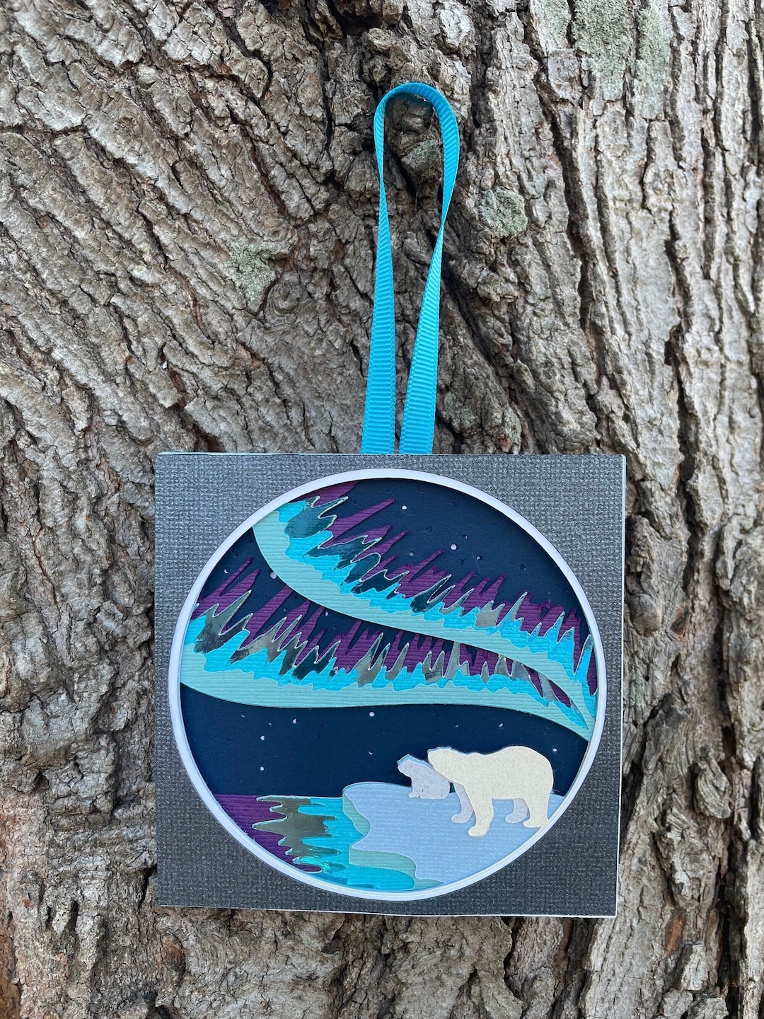 Northern Lights Polar Bears Door Knob Hanger, Office Decor, Home Decor ...