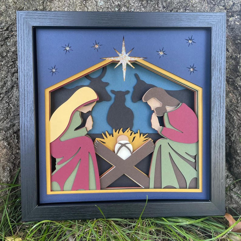 9"x 9" 3D Nativity Shadow Box/picture - Etsy