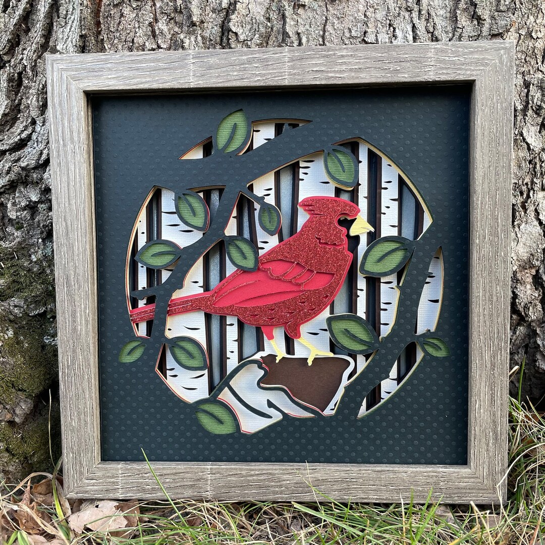 8"x 8" 3D Cardinal Shadow Box/picture - Etsy