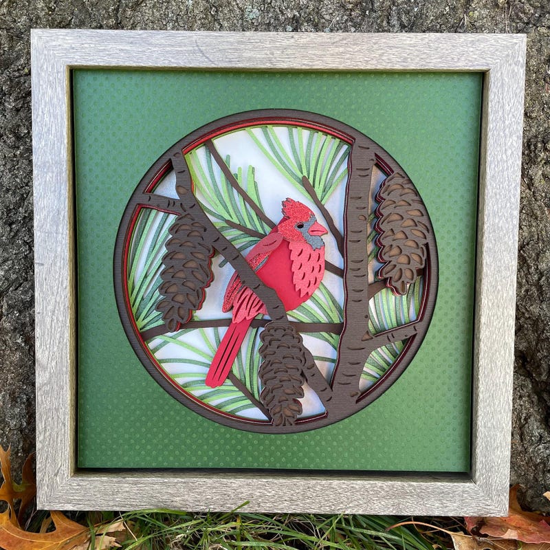 Cardinal Shadow Box - Etsy