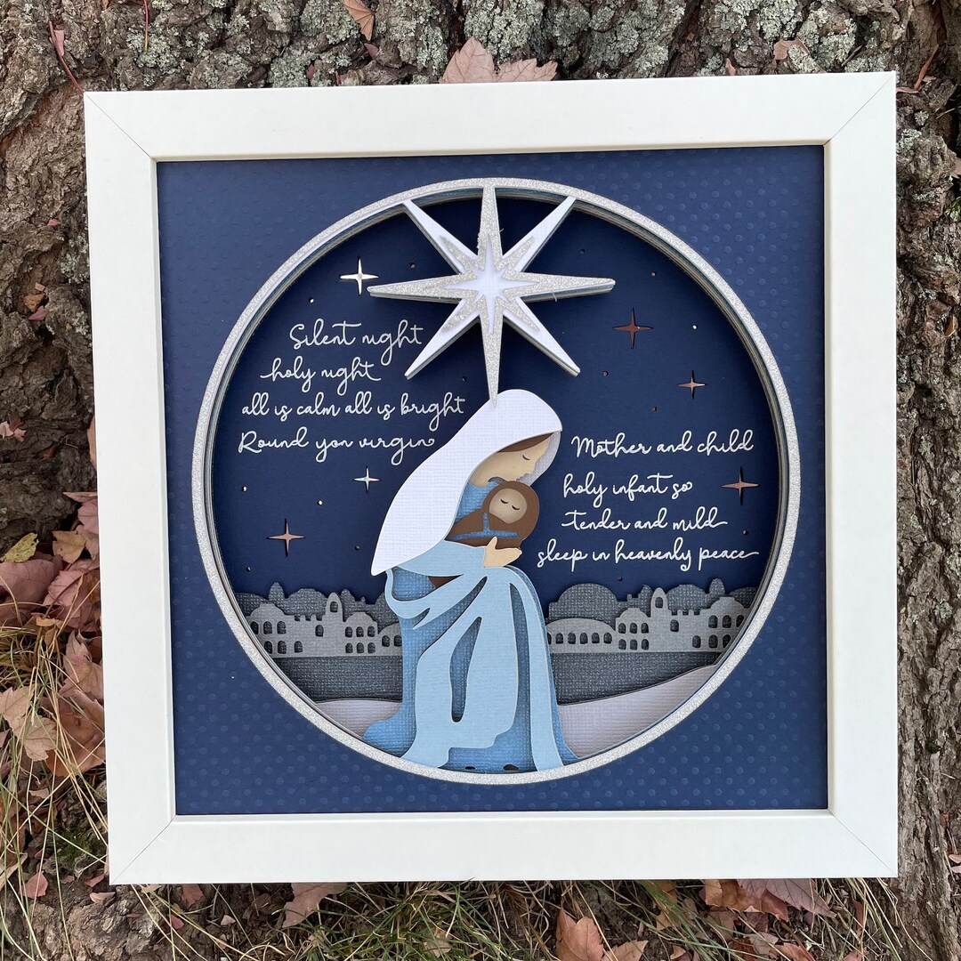 9"x 9" 3D Silent Night Mary/baby Jesus Shadow Box/picture - Etsy