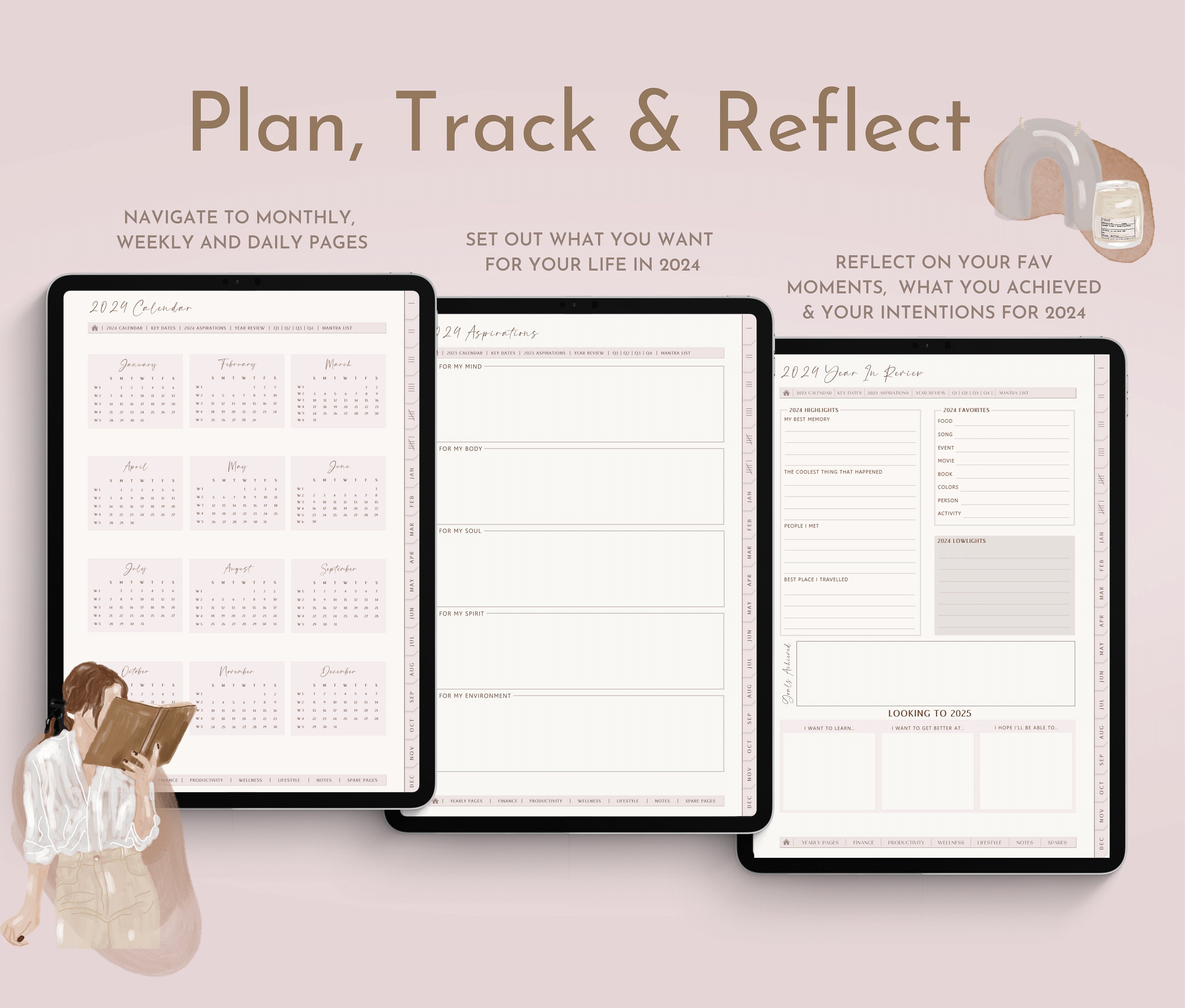 2024 Goodnotes Digital Planner and Goodnotes Sticker Book I Am Her. She ...