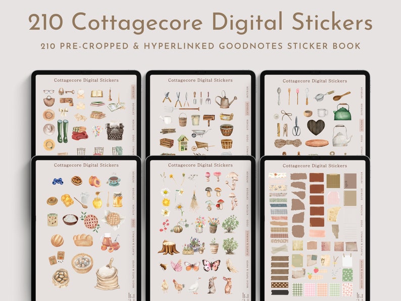 Cottagecore Digital Sticker Book With Cute Stickers for Your Digital ...