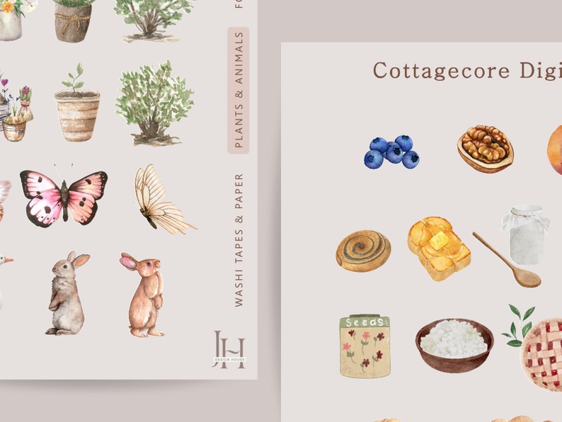 Cottagecore Digital Sticker Book With Cute Stickers for Your Digital ...