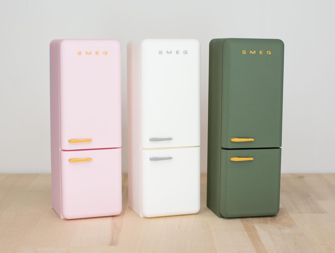 1:12 Scale Miniature Retro Smeg Refrigerator – Functional Dollhouse ...
