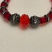 Red CRYSTAL Beautifully Beaded BRACELET Handmade 7.25 With 2 Extension ...