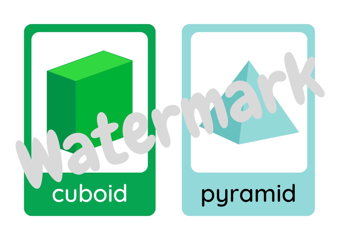 3D Shapes Flashcards - Etsy