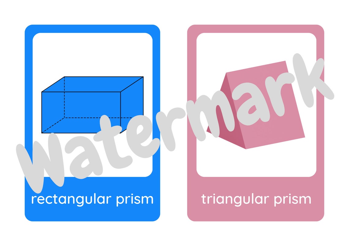 3D Shapes Flashcards - Etsy