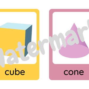 3D Shapes Flashcards - Etsy