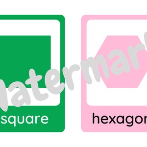 2D Shapes Flashcards - Etsy