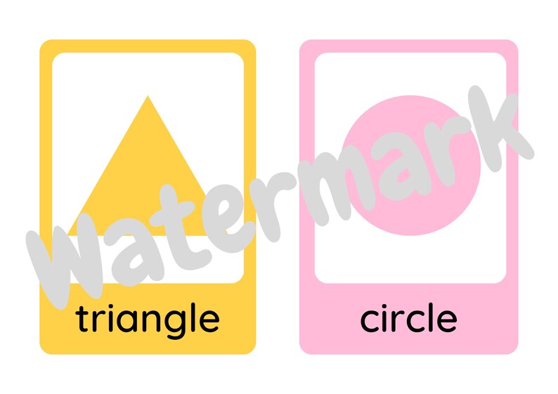 2D Shapes Flashcards - Etsy