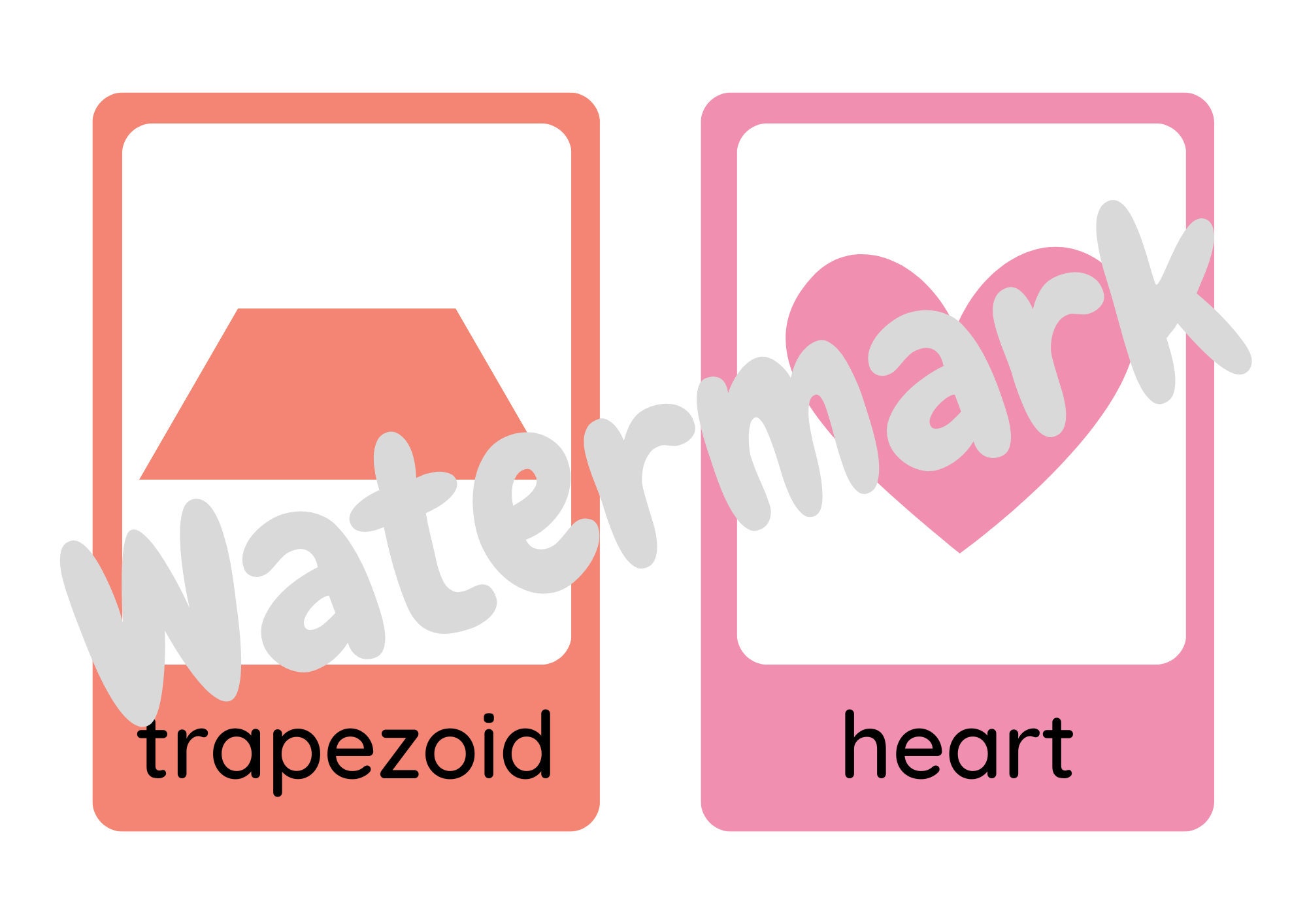 2D Shapes Flashcards - Etsy