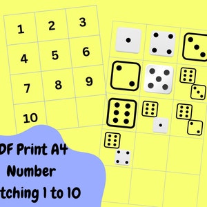 Number Matching Cut and Paste numbers 1 to 10 - Etsy