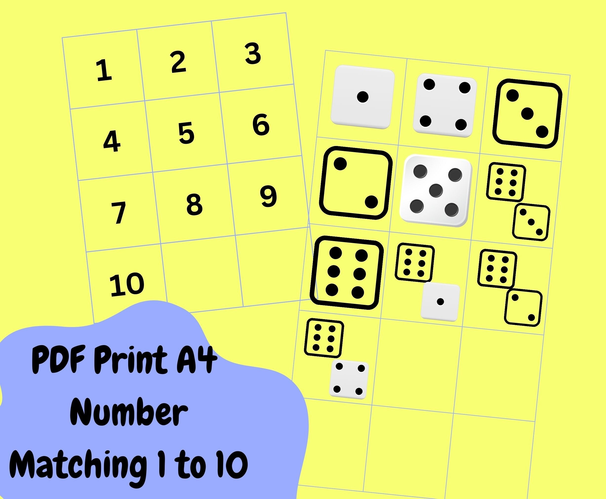 Number Matching Cut and Paste numbers 1 to 10 - Etsy