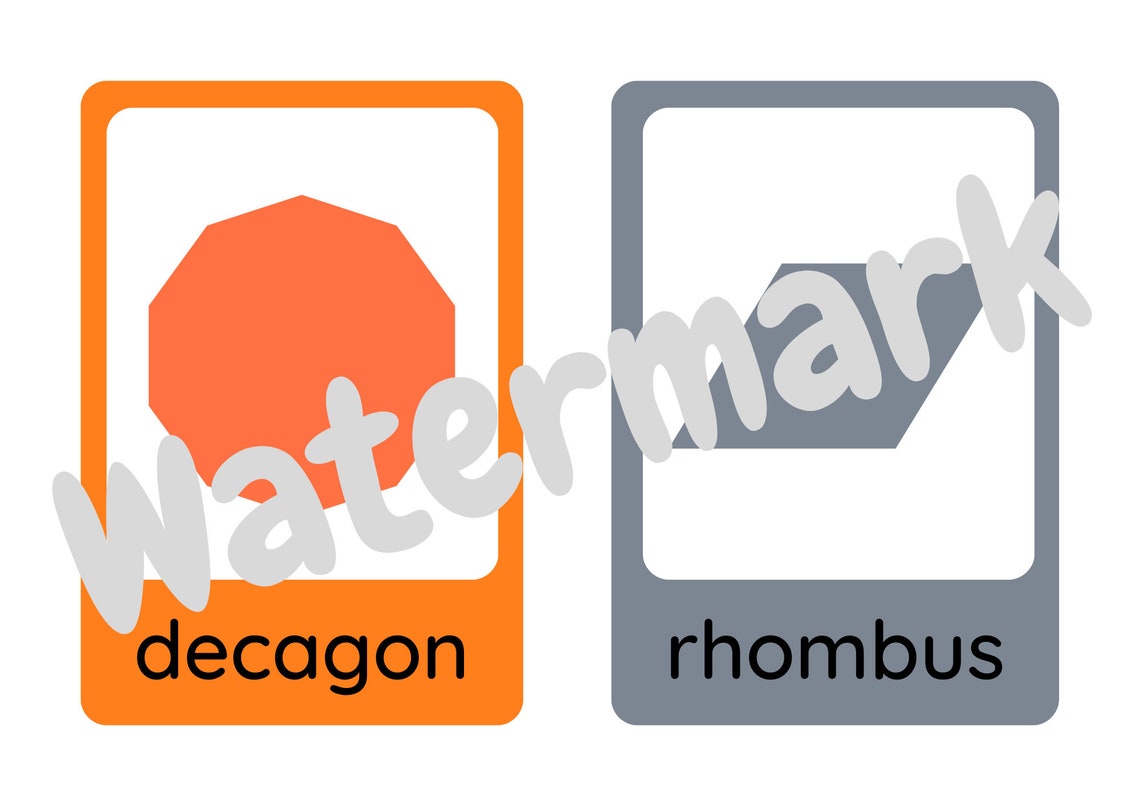 2D Shapes Flashcards - Etsy