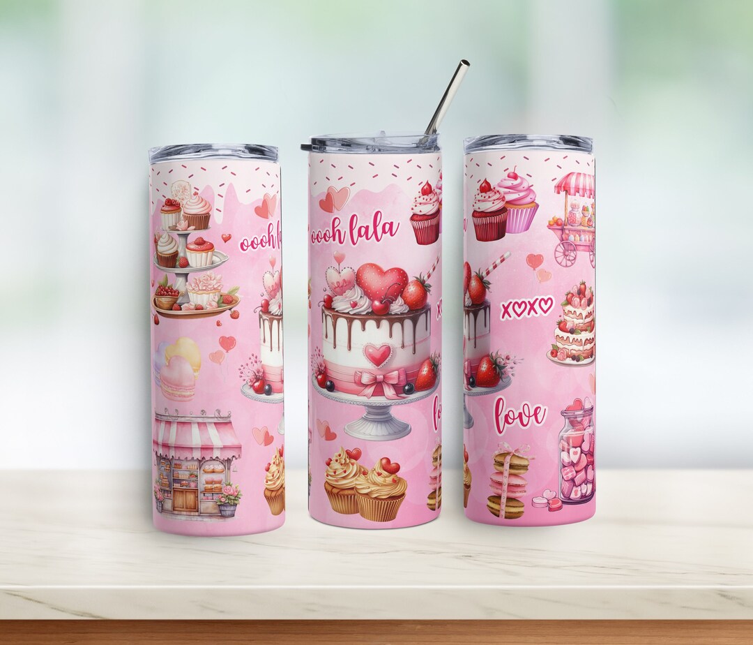 Valentine Pastry Tumbler, French Pastry Tumbler, Baked Sweets Cup ...
