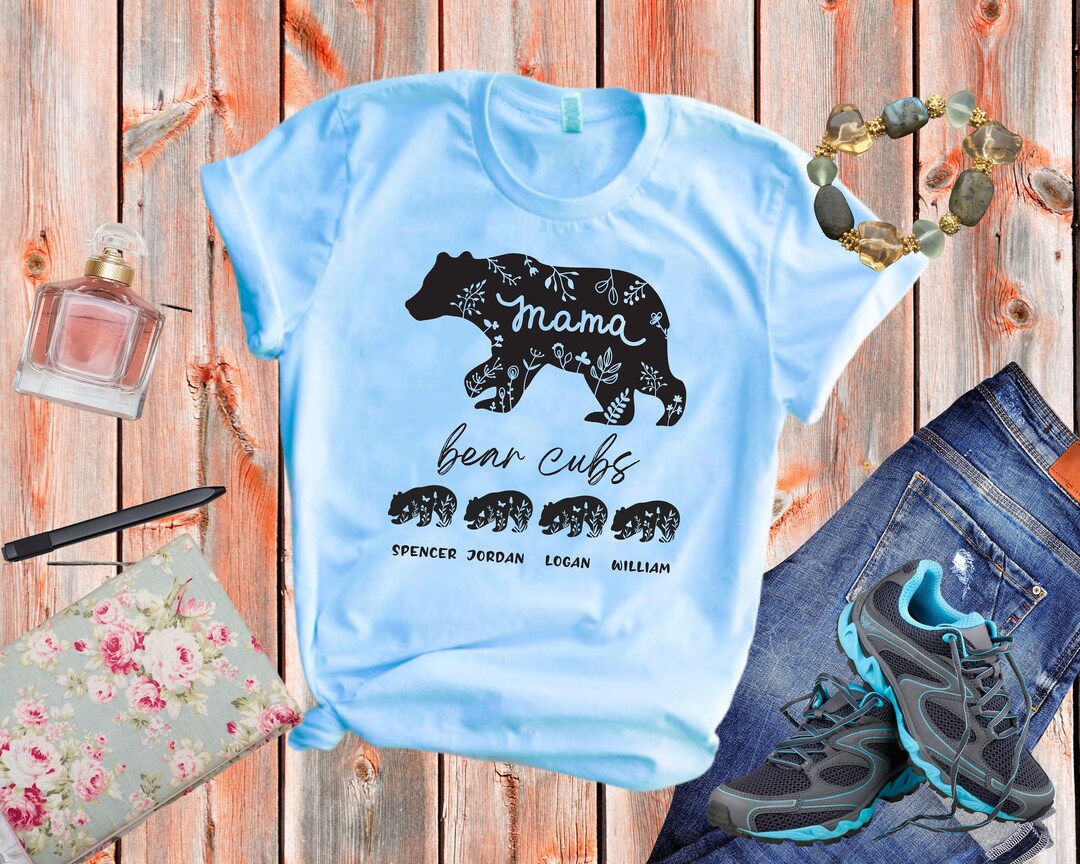 Personalized Mama Bear Shirt, Custom Mama Bear Shirt, Gift for Mom, Mom ...