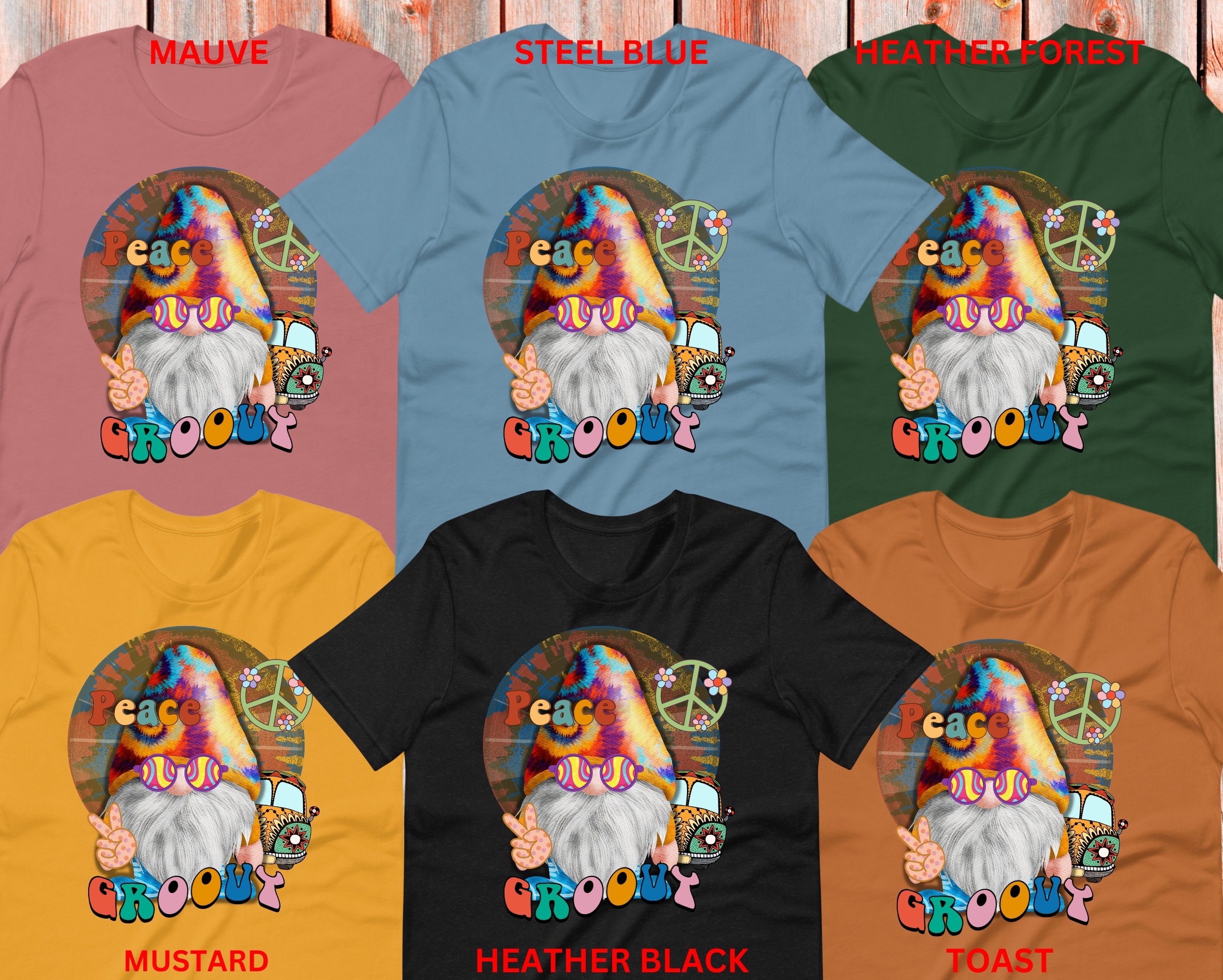 Hippy Trippy Gnome Shirt, Retro Groovy Shirt, Retro Hippy Shirt, Cute ...