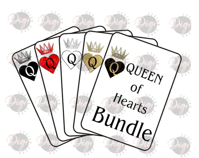 Queen of Hearts Playing Card Image Downloadable JPG PNG TIF Pdf - Etsy ...