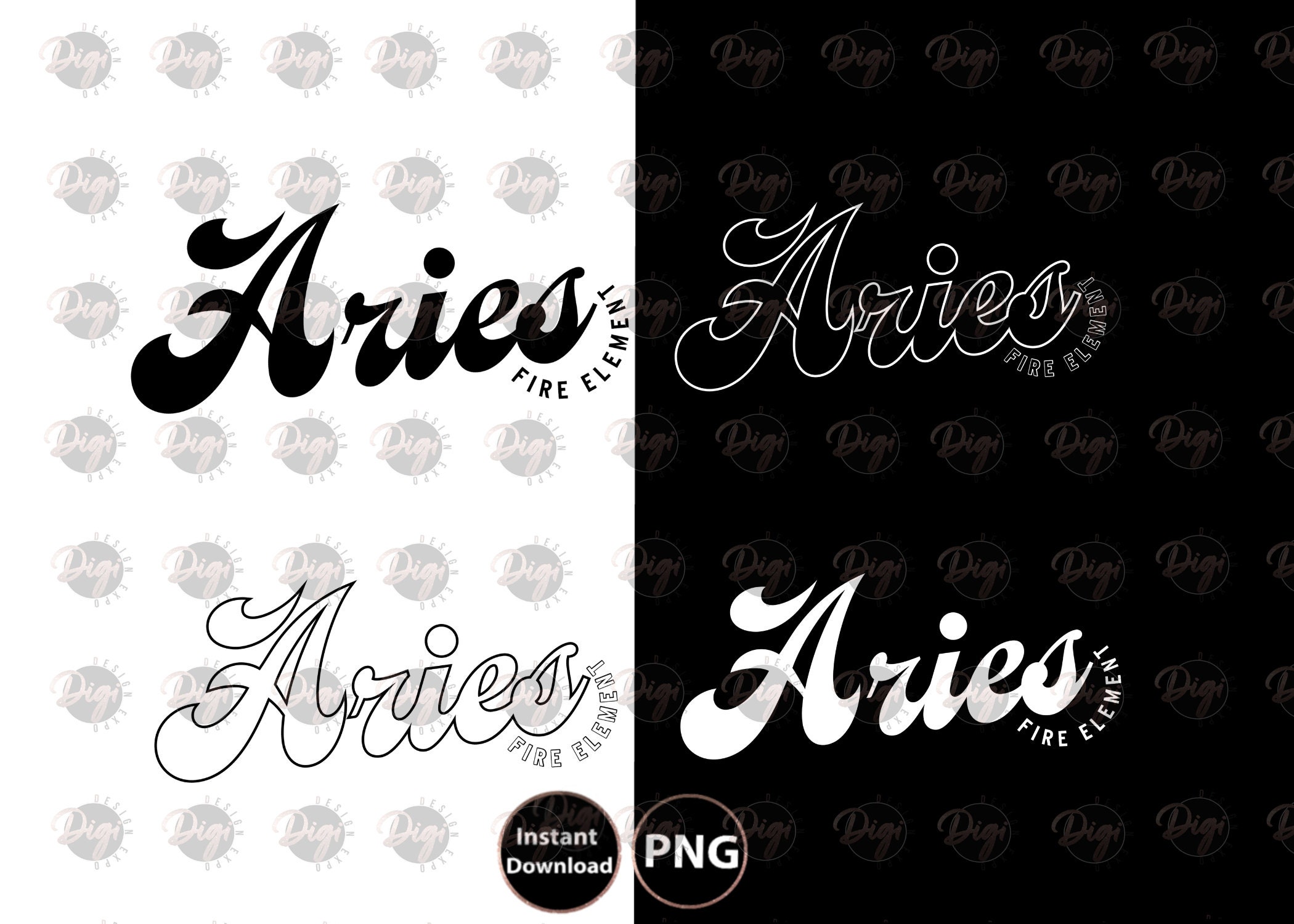 Aries Sign Png Bundle, Astrology Sign Png, Zodiac Sign Png ...