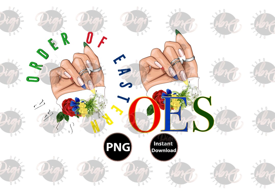 OES Pretty Hand Design | Order of Eastern Bundle Png | OES Wall Art ...