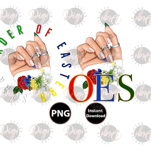 OES Pretty Hand Design | Order of Eastern Bundle Png | OES Wall Art ...