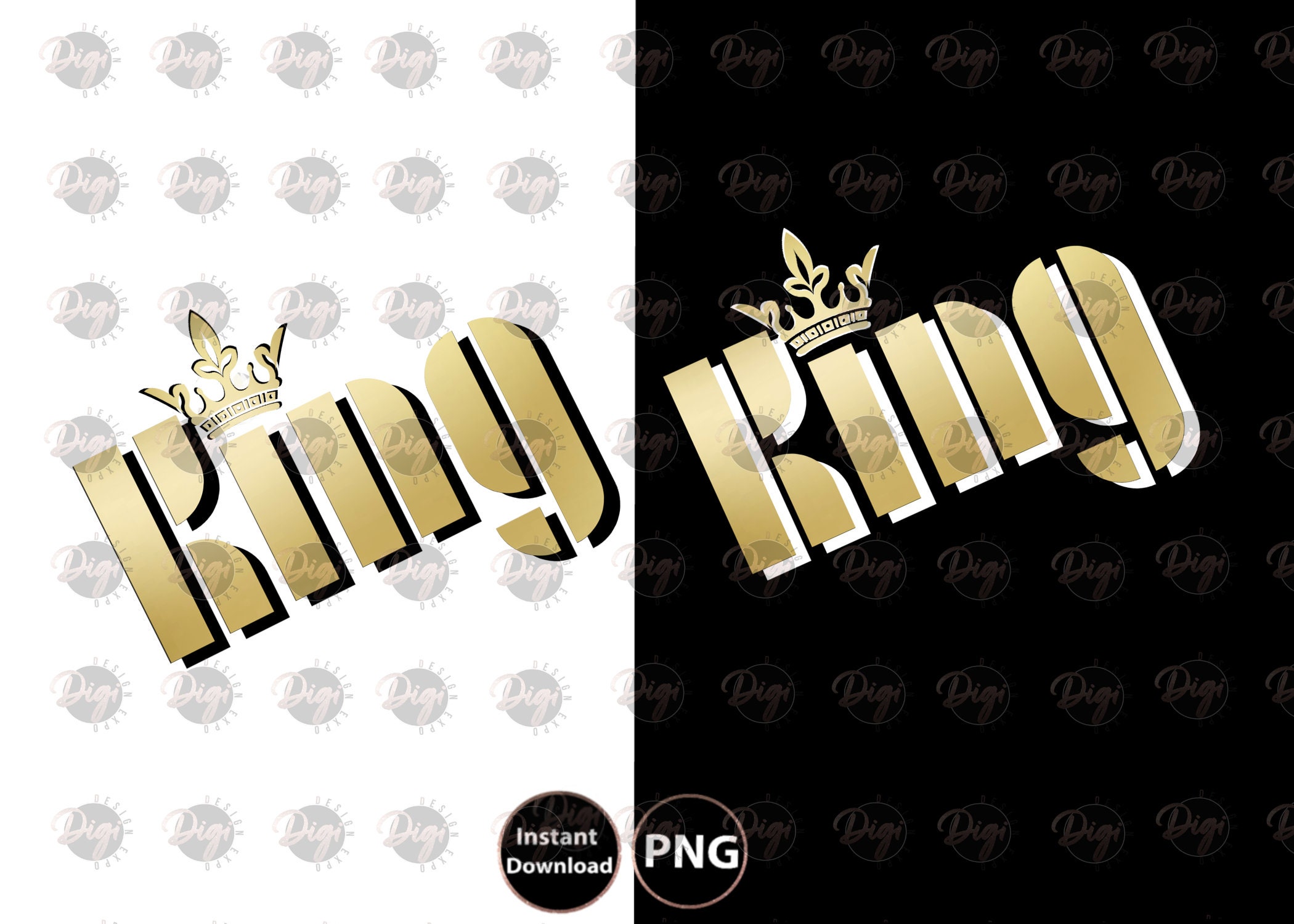 King Bundle Png, King Design, Kings Crown, Sublimation Image, Gold ...