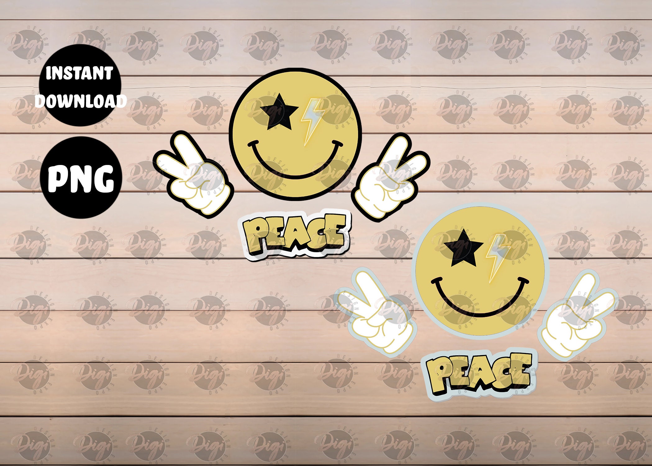 Peace Emoji PNG | Smiley Face Png | Sticker Decal Png | - Etsy
