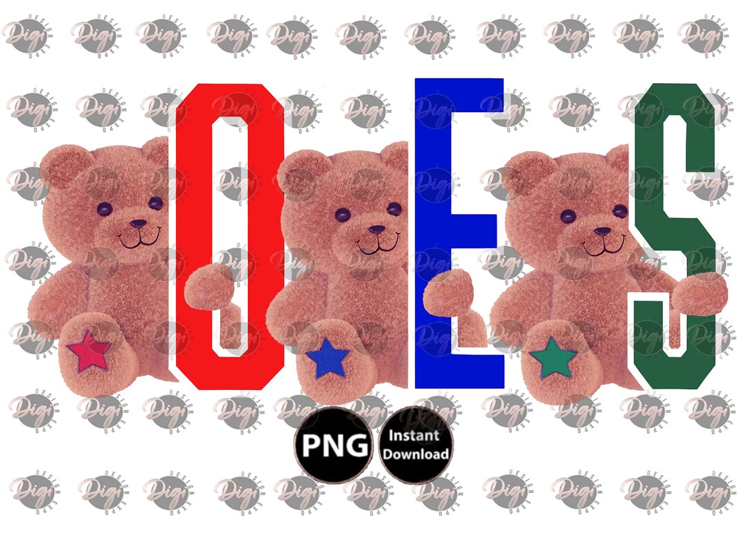 OES Bear Png, Cute Bear Picture, Order of Eastern Star Letters - Etsy