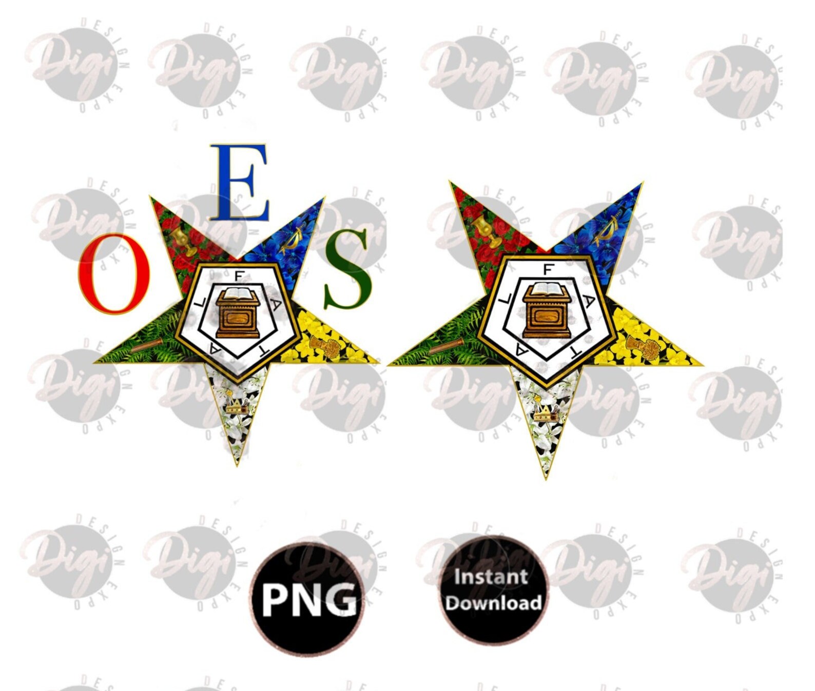 OES Emblem Png | Order of Eastern Star Design | OES Sticker Decal Png ...