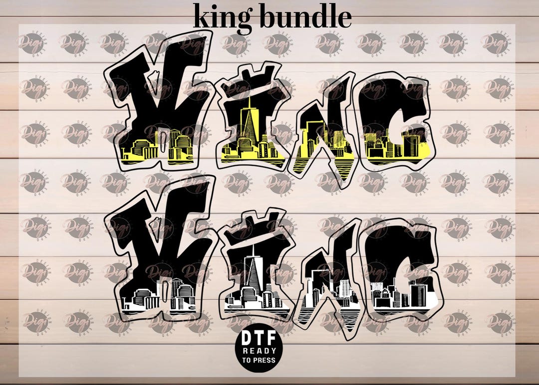 King Bundle, New York King Transfer, King Dtf Prints, Ready to Press ...