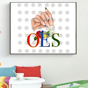 OES Pretty Hand Design | Order of Eastern Bundle Png | OES Wall Art ...
